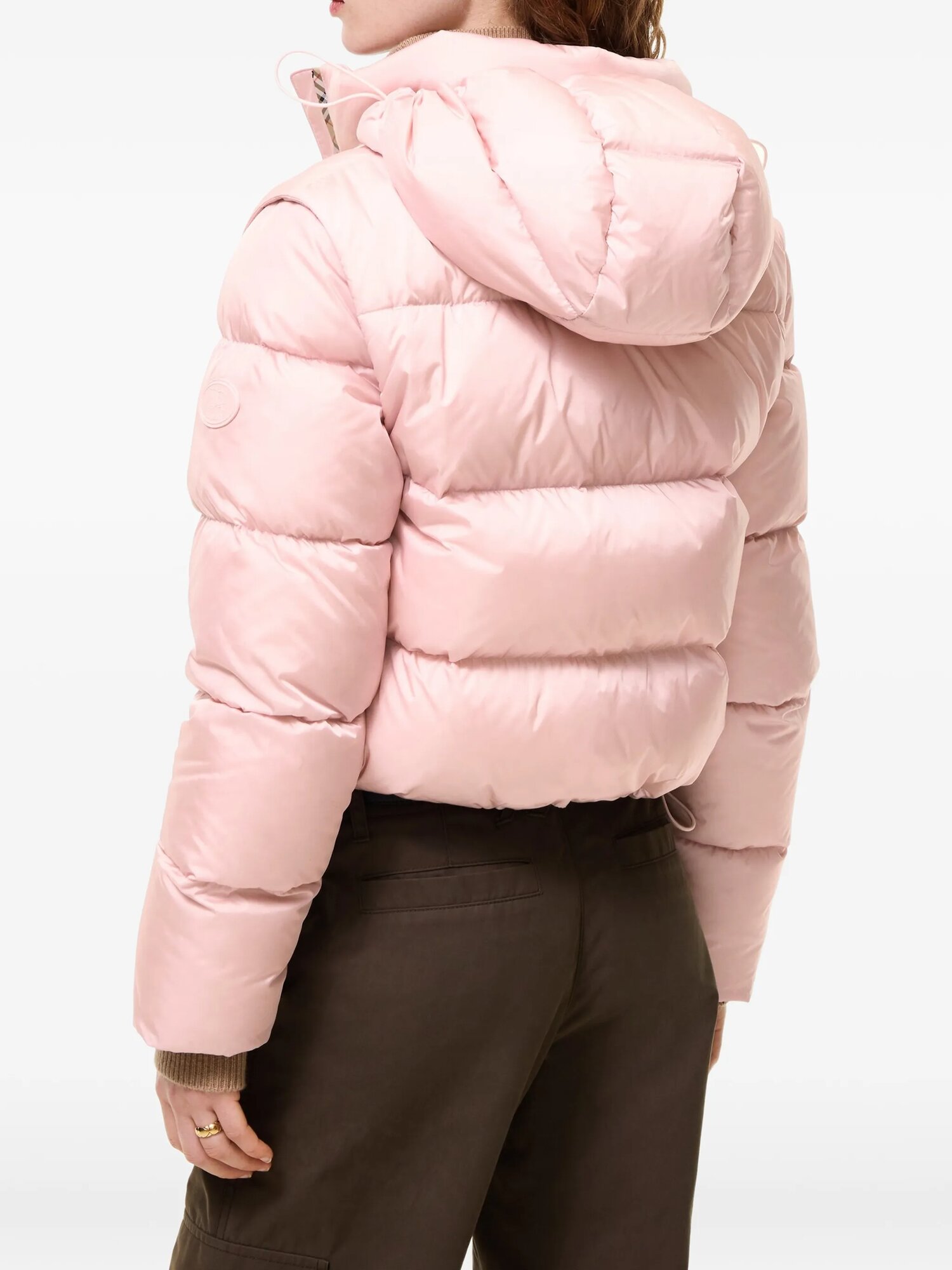 Куртка BURBERRY Check trim Ambleside puffer jacket, размер 16, pink — фото 1
