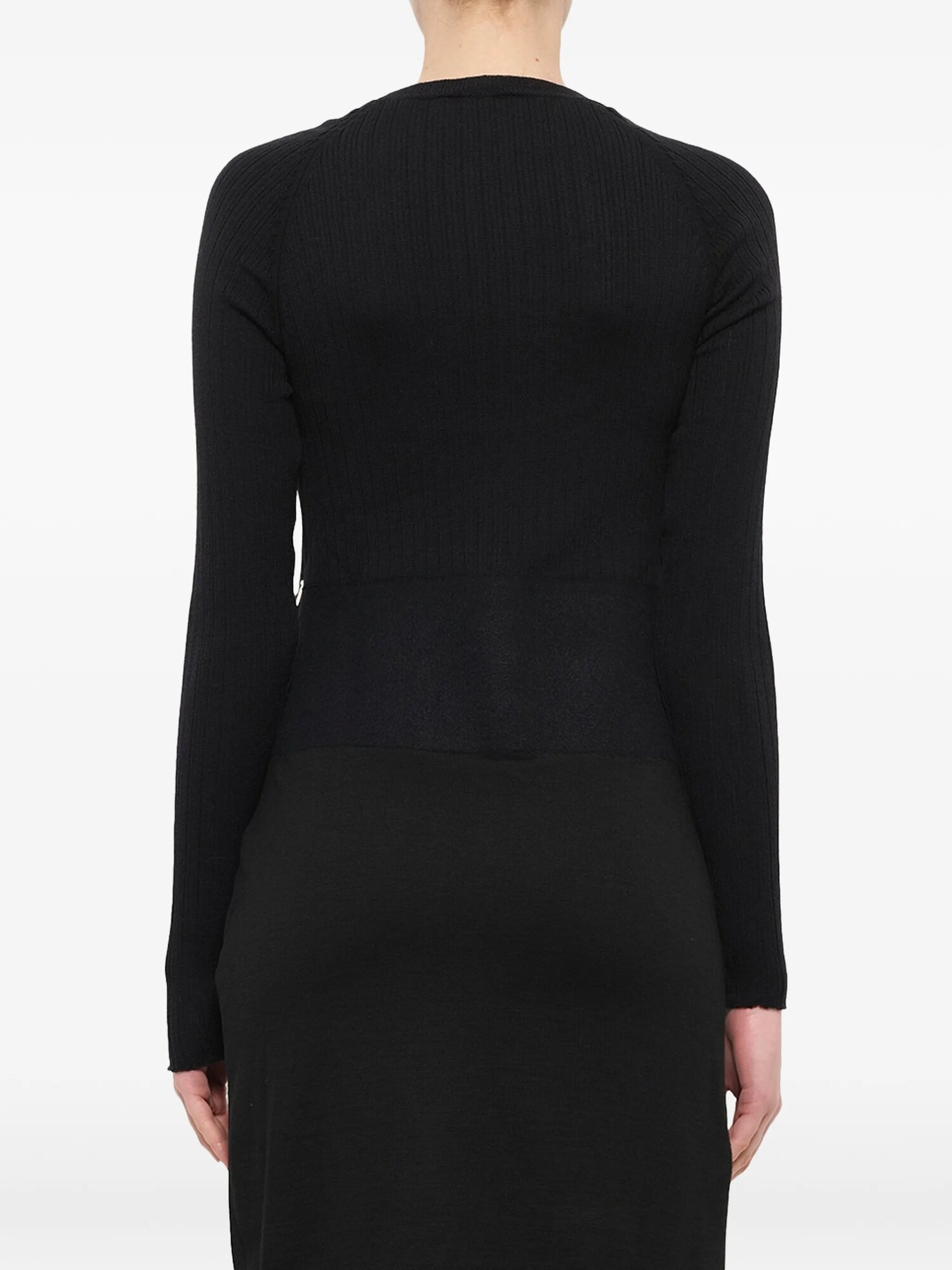 Платье Neil Barrett Ribbed side-slit mini dress, размер 38, черный — фото 1