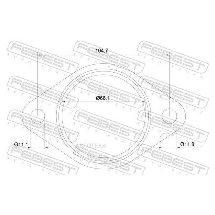 Прокладка глушителя FORD FOCUS II/MAZDA 3/VOLVO V50 (нержавеющая сталь) FEBEST 21492001