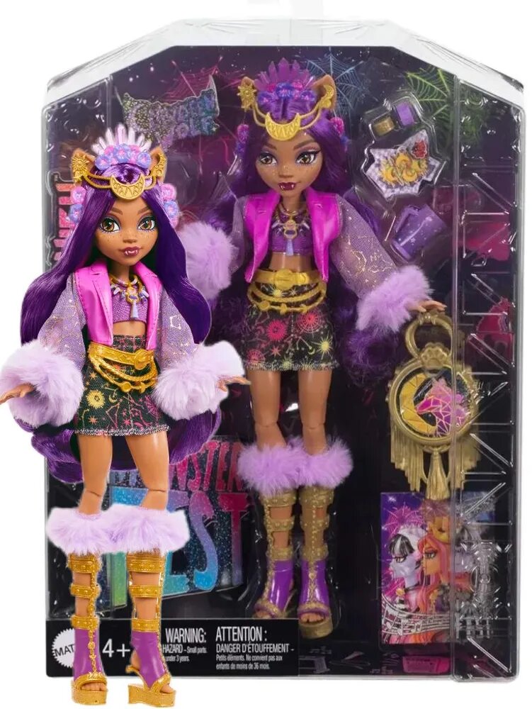 Шарнирная кукла Monster High Fest HXH80 Клодин Вульф Монстер Хай Mattel