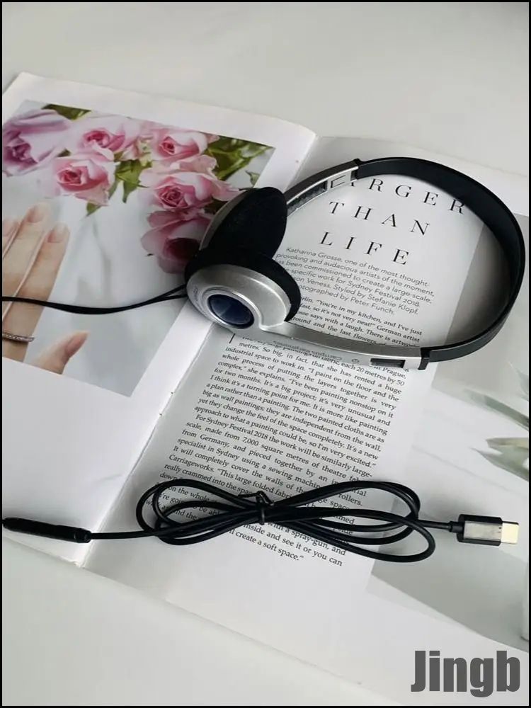 Наушники проводные, USB Type-C, синий, черный