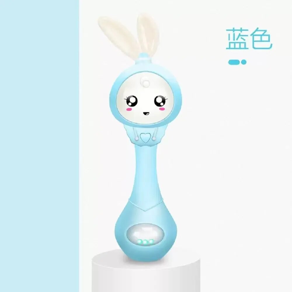 Игрушка для малышей до года Умный зайка синий для новорожденных, белый шум, интерактивная, развивающая, музыкальная игрушка