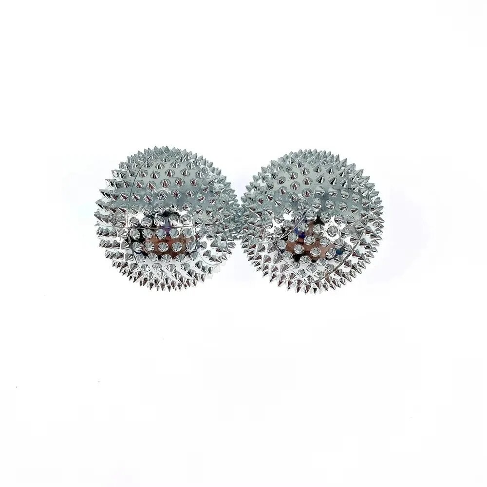 Массажные шары из АБС-пластика с магнитом 2 шт. Silver 32mm