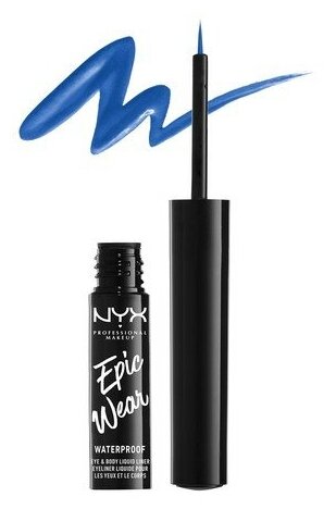 NYX professional makeup Водостойкий матовый лайнер Epic Wear Liquid Liner, оттенок sapphire