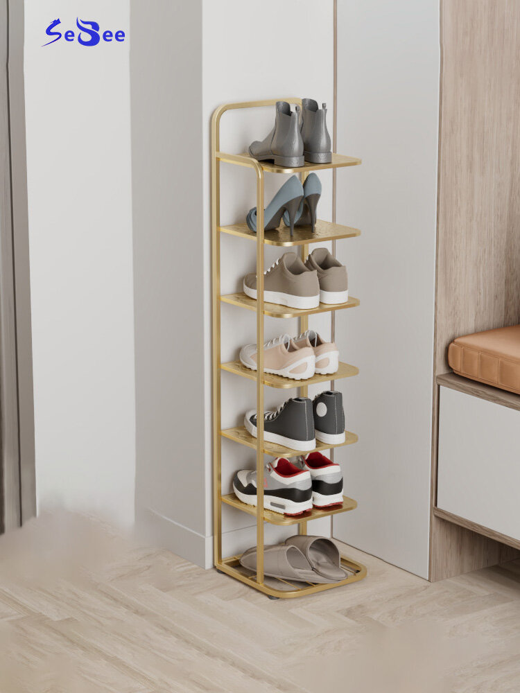 Компактная обувница-этажерка для прихожей, угловая полка для обуви, система хранения на 34 пары, легкая сборка, прочный каркас, экономия места в коридоре