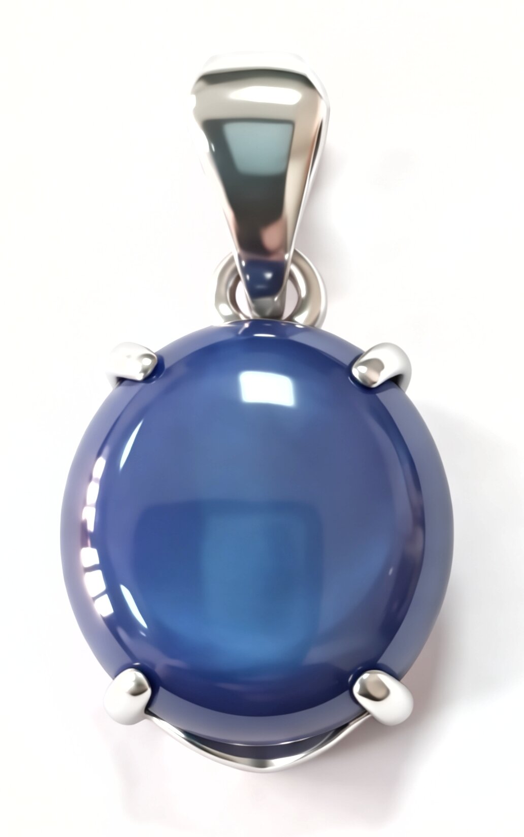 Подвеска, серебро, 925 проба, родирование, сапфир синтетический