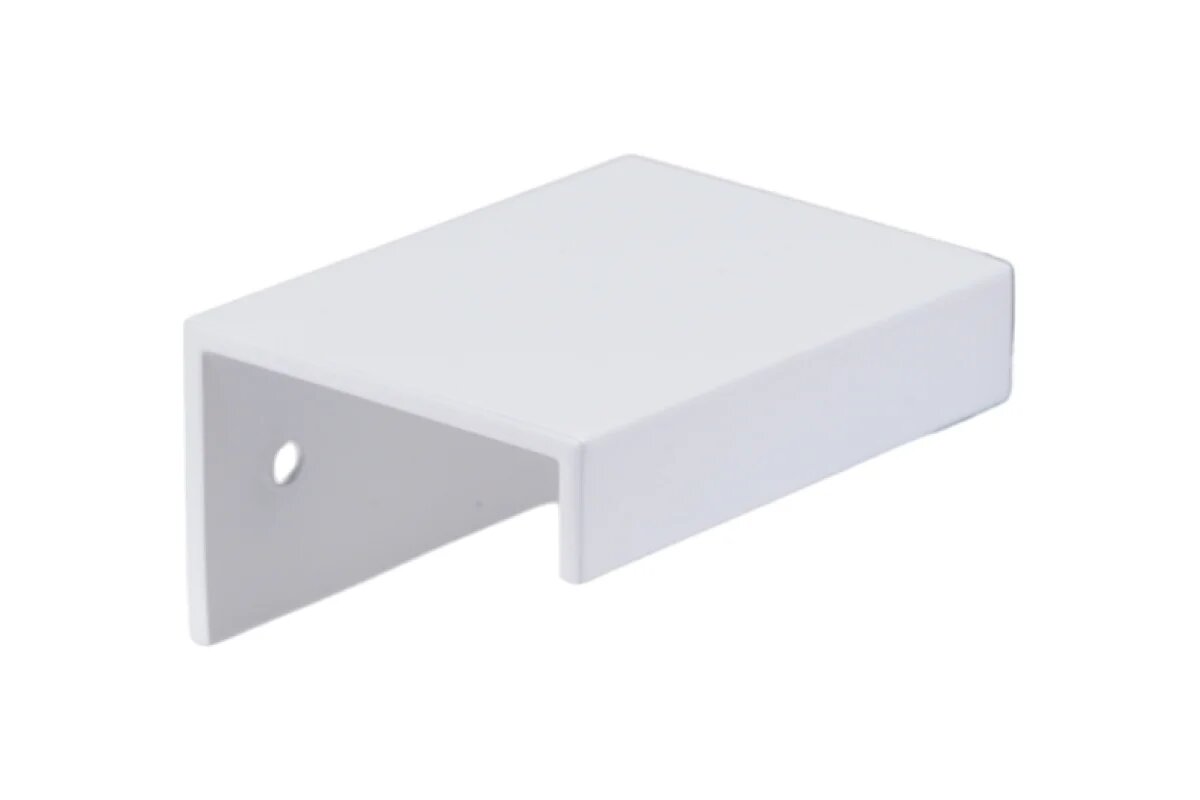 Торцевая мебельная ручка Inred in.01.1140.32/50. wta из алюминия с матовым белым покрытием, 50 мм, межцентровое расстояние 32 мм, стиль модерн