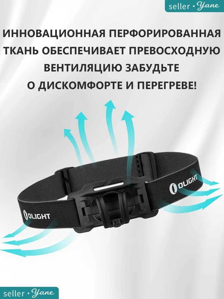 Olight PERUN 2 MINI Налобный ремень для фонаря Черный цвет Легкий и удобный — фото 1