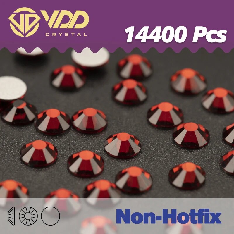 Стразы стеклянные VDD, 14400 шт, Garnet, SS12, Фиолетовый