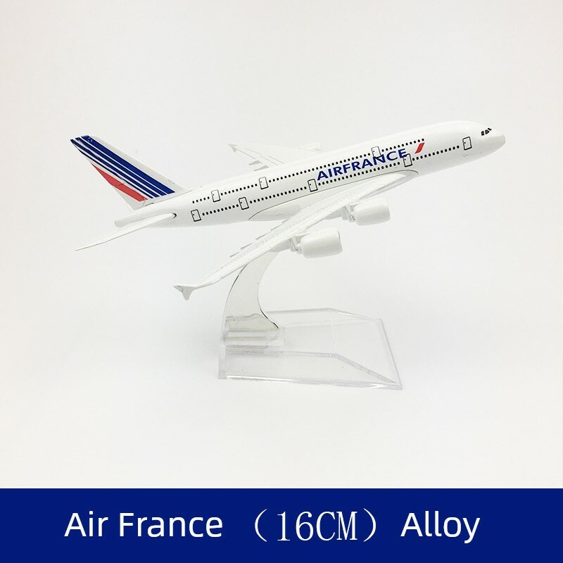 Модель самолета Air France Airbus A380, белый, 16 см, сплав, детская игрушка