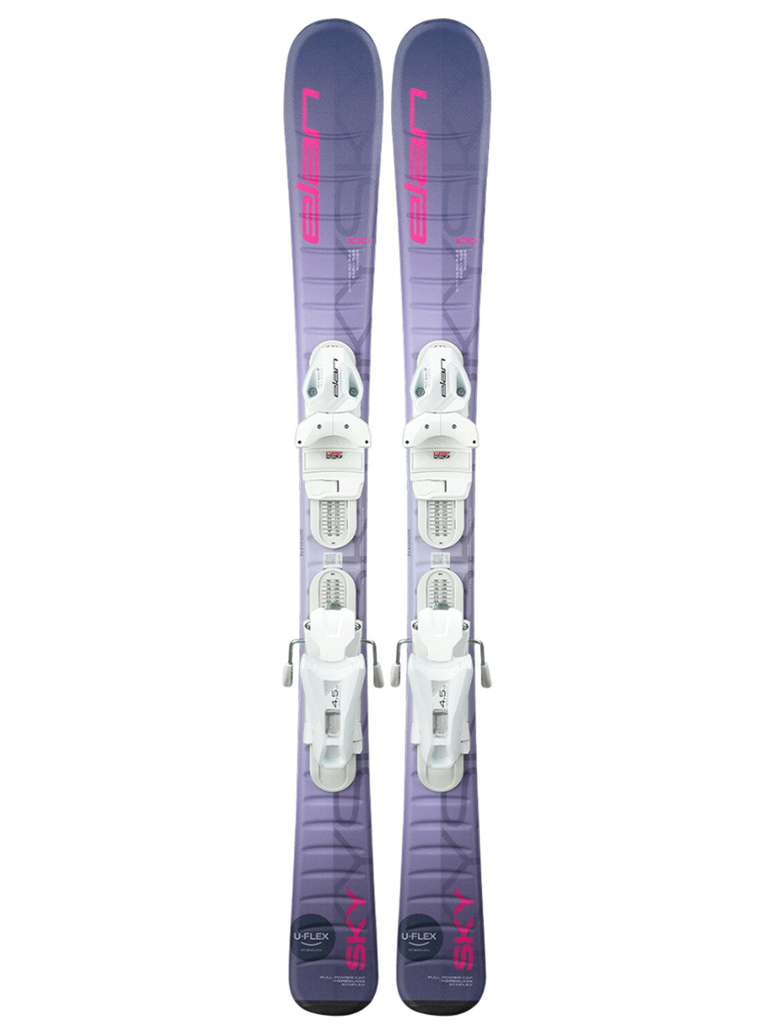 Горные лыжи с креплениями Elan Sky JRS + EL 4.5 Shift 24/25 , для детей , Фиолетовый