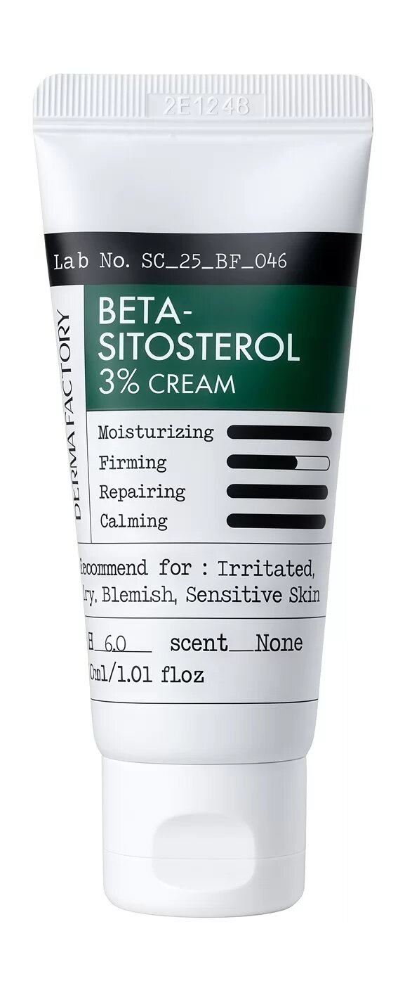 Крем для лица DERMA FACTORY Beta-Sitosterol 3% Cream успокаивающий для чувствительной кожи, 30 мл