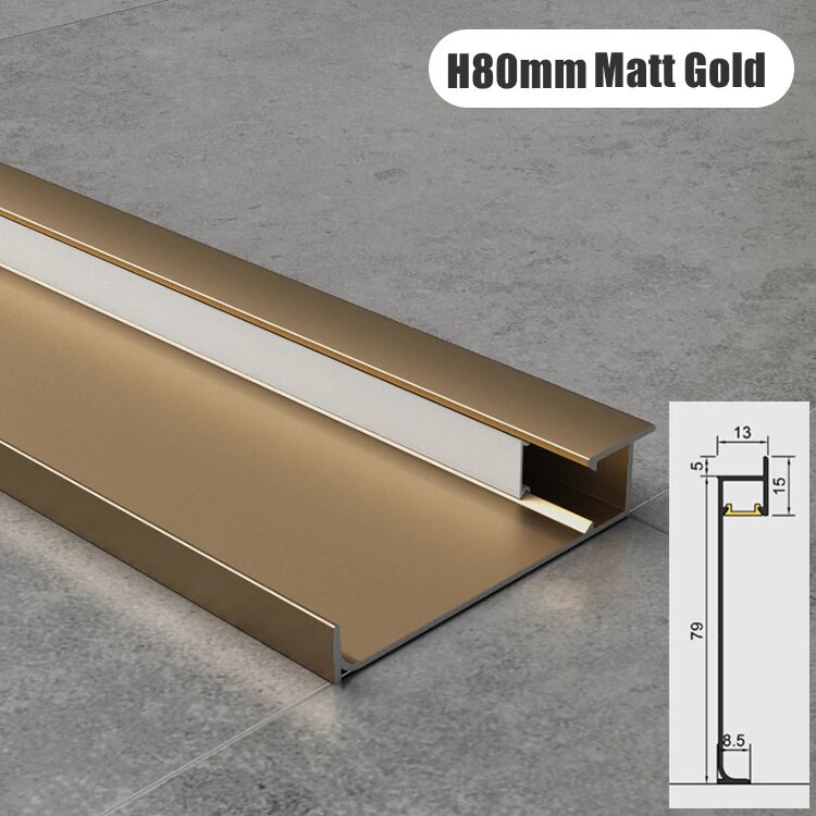 Встроенный светодиодный плинтус из алюминиевого профиля H40/60/80 мм, полосный свет для основания пола, металлический плинтус для стен, угловой линейный свет