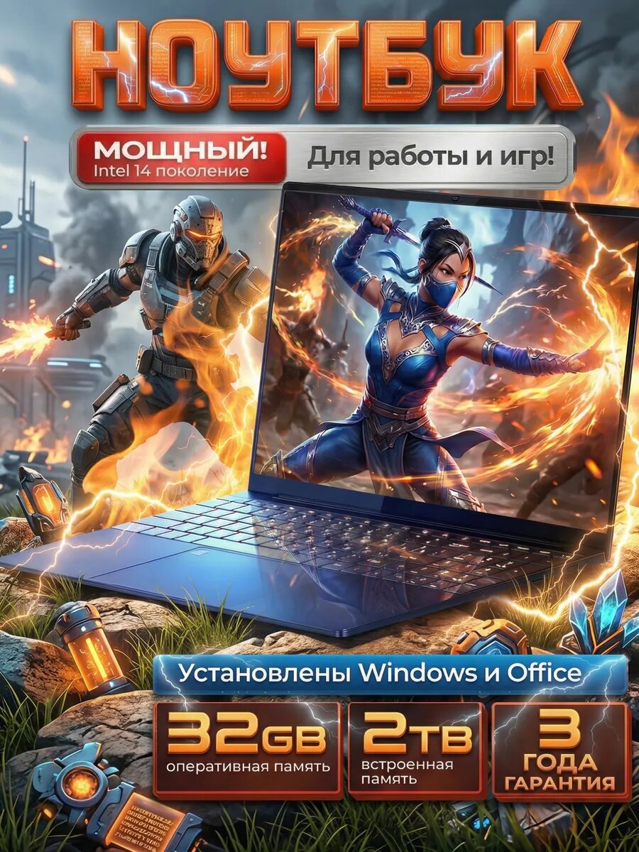 Ноутбук Intel Core i9-13900HX, 32GB RAM, 2048GB SSD, 2026 + Office