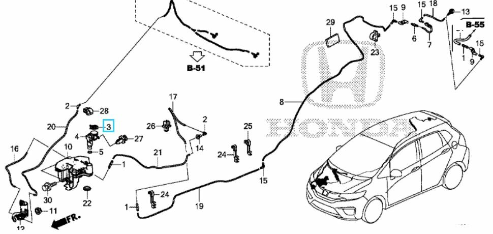 Колпачок, горловина омывателя; Артикул Honda: 76802SS0003 (Оригинал)