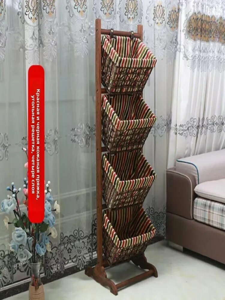 Этажерка, 4 секц, ДПК (Древесно-полимерный композит), 35х35х125 см