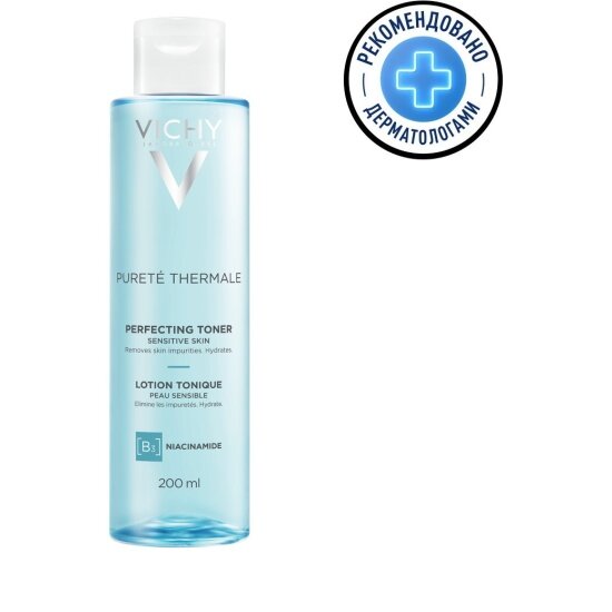 Тоник для чувствительной кожи лица Vichy Purete Thermal, без парабенов, 200 мл