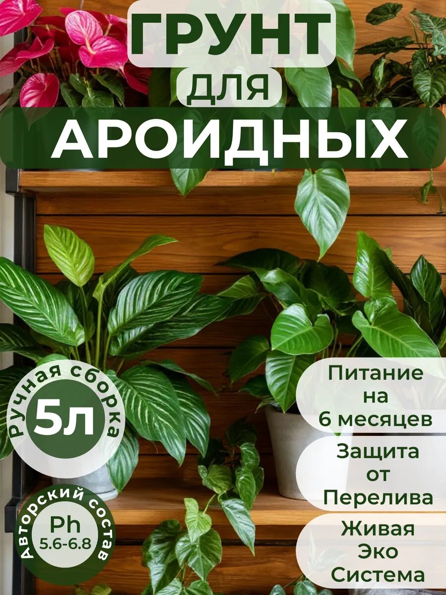 Готовый авторский грунт для Ароидных, премиум 5 литров