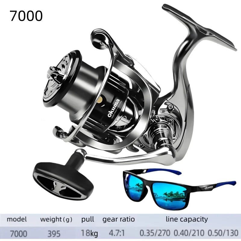 Рыболовная катушка Okuma SW7000, 395g, 18kg, 4.7:1