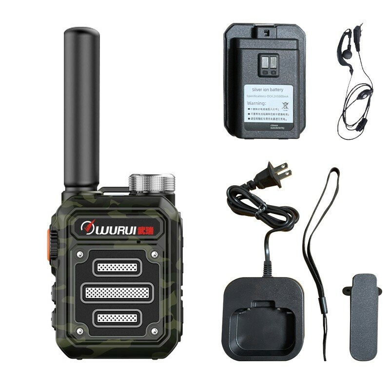Камуфляжная военная мини-радиостанция VHF с бесплатными наушниками для внутреннего и наружного использования,