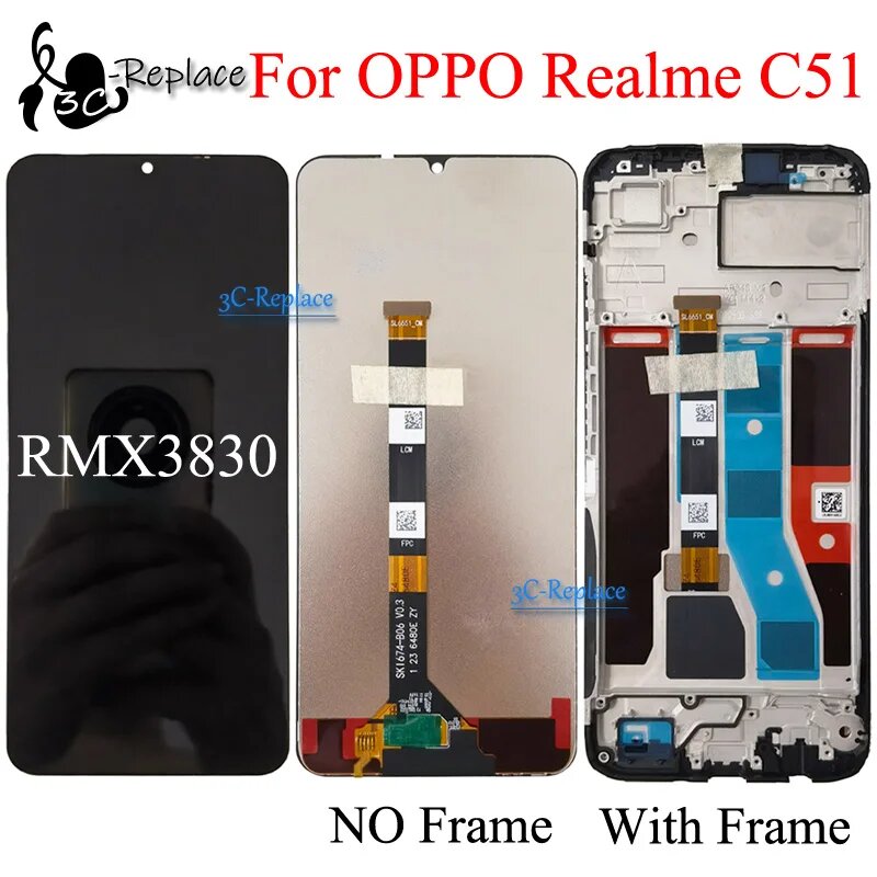 Дисплей для OPPO Realme C51 RMX3830 Black NO Frame 6.74"
