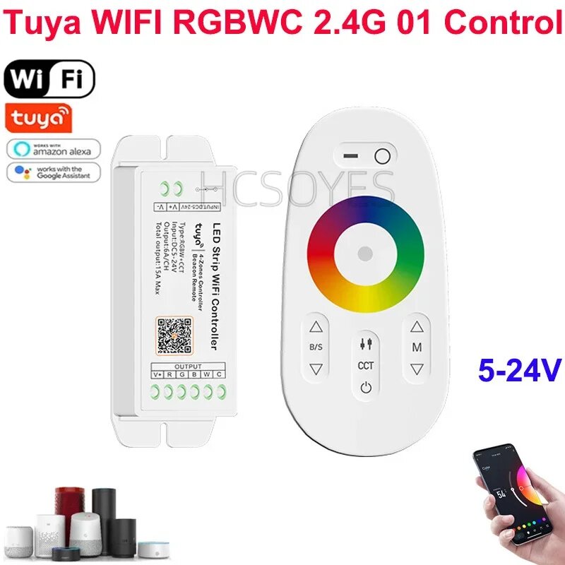 Wi-Fi RGB CCT контроллер для LED ленты 5-24V