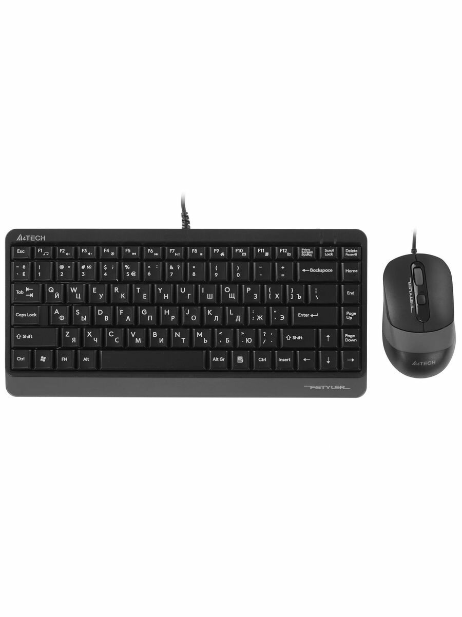 Клавиатура+мышь проводная A4Tech Fstyler F1110 серый