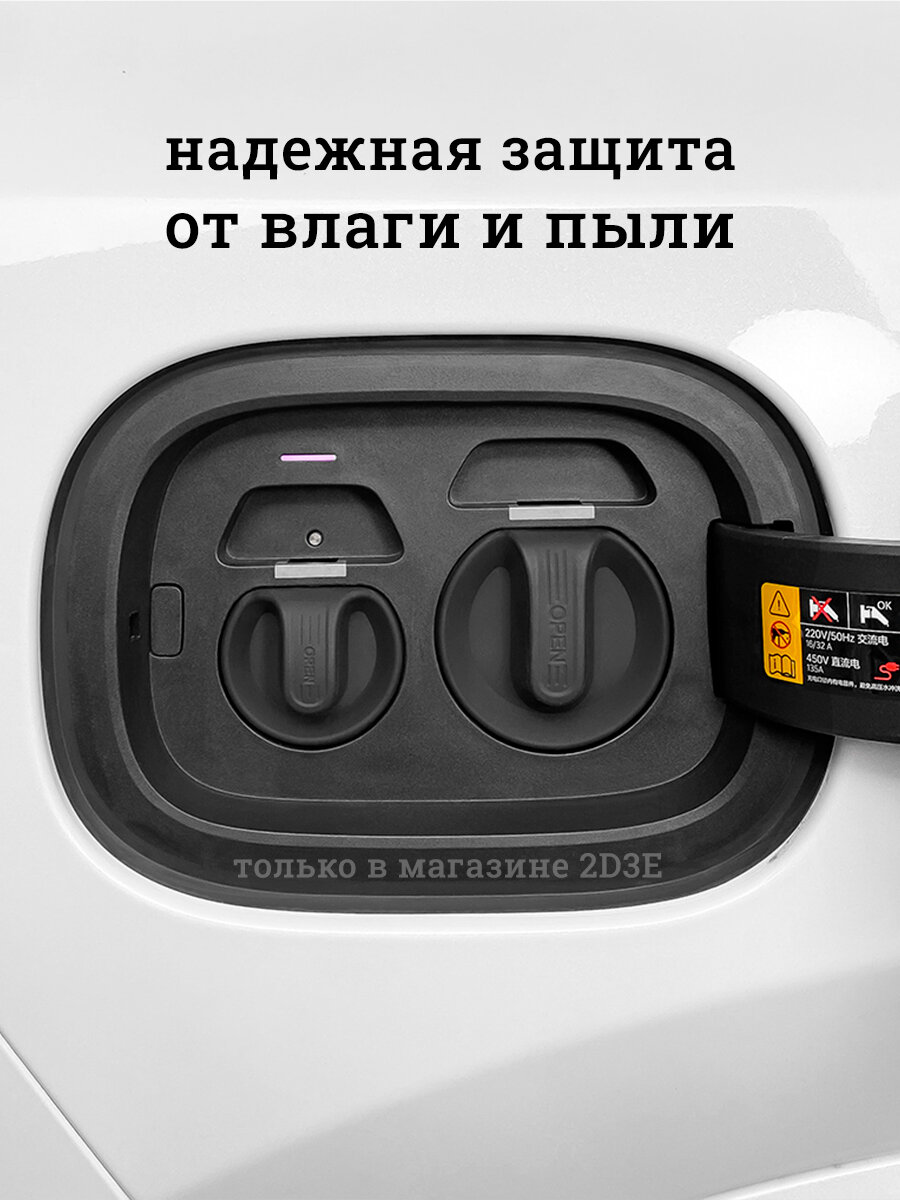 GBT Магнитная крышка зарядного порта электромобиля, черные 2 шт