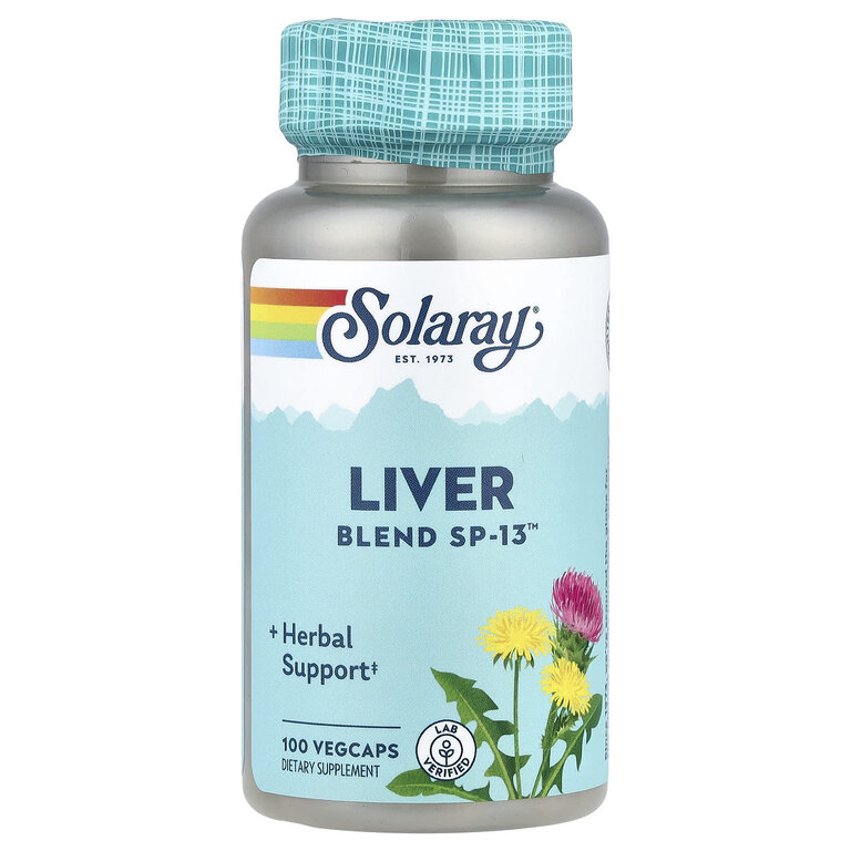 Solaray Liver Blend SP-13 100 каплет. Поддержка работы печени. Детокс и похудение. Произведено в США