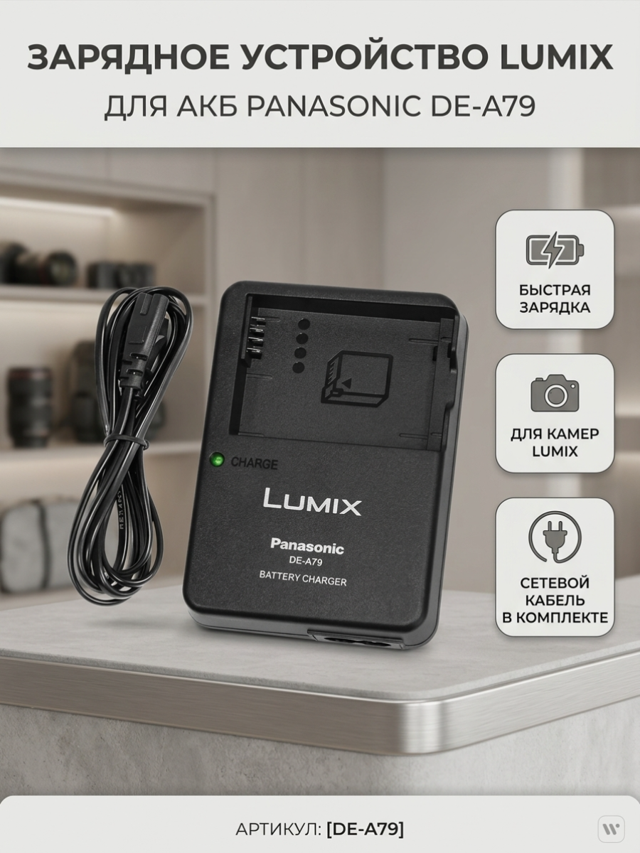 Зарядное устройство Panasonic DE-A79 DMW-BLC12E, для аккумуляторов Li-ion