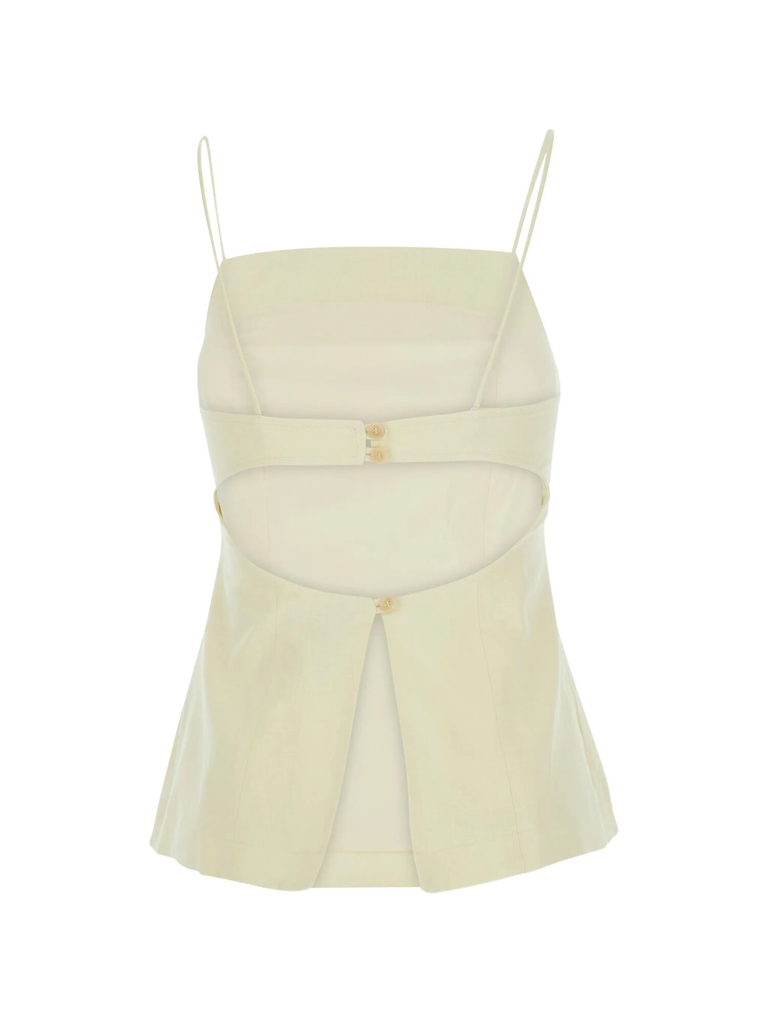 Топ SEMICOUTURE Spaghetti-strap cut-out top, размер 38, yellow — фото 1