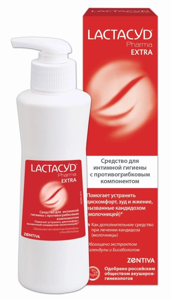 Лосьон Lactacyd для интимной гигиены при лечении кандидоза Pharma Extra, 250мл