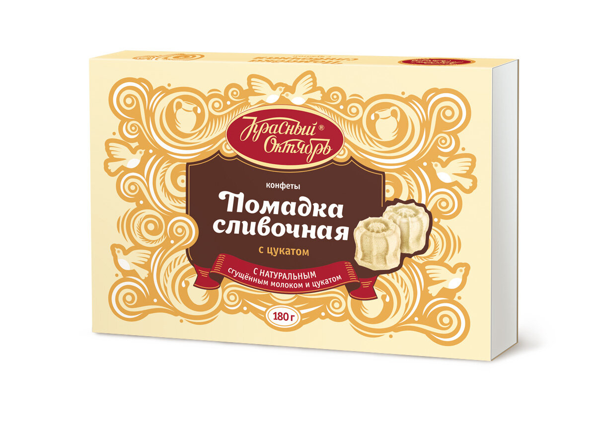 Конфеты Красный Октябрь Сливочная помадка с цукатом, 180 г