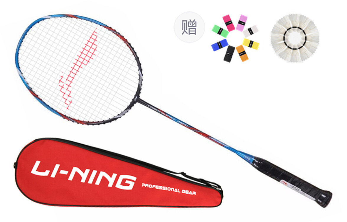 Ракетка для бадминтона унисекс Li Ning Full Carbon Offensive Type Heavy Head, 675mm, серо-синяя