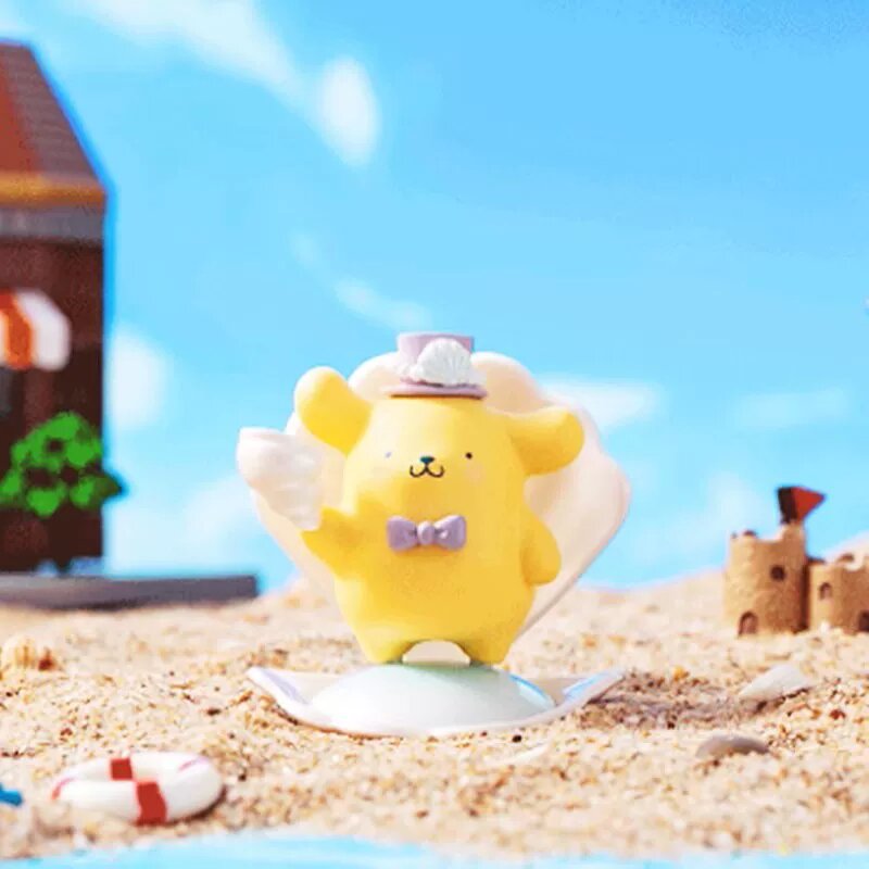 Официальный мерч Miniso Sanrio: серия «Морской отпуск», коллекционная фигурка Cinnamoroll Pochacco (сюрприз-бокс)