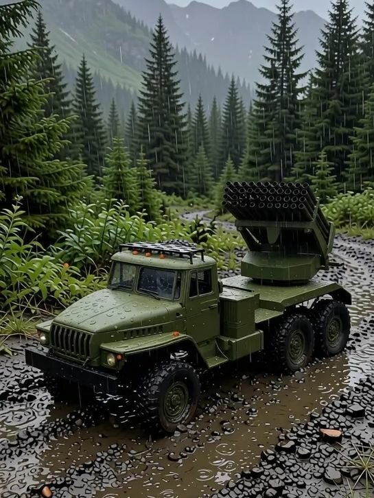 Радиоуправляемый Советский военный грузовик Урал 6WD