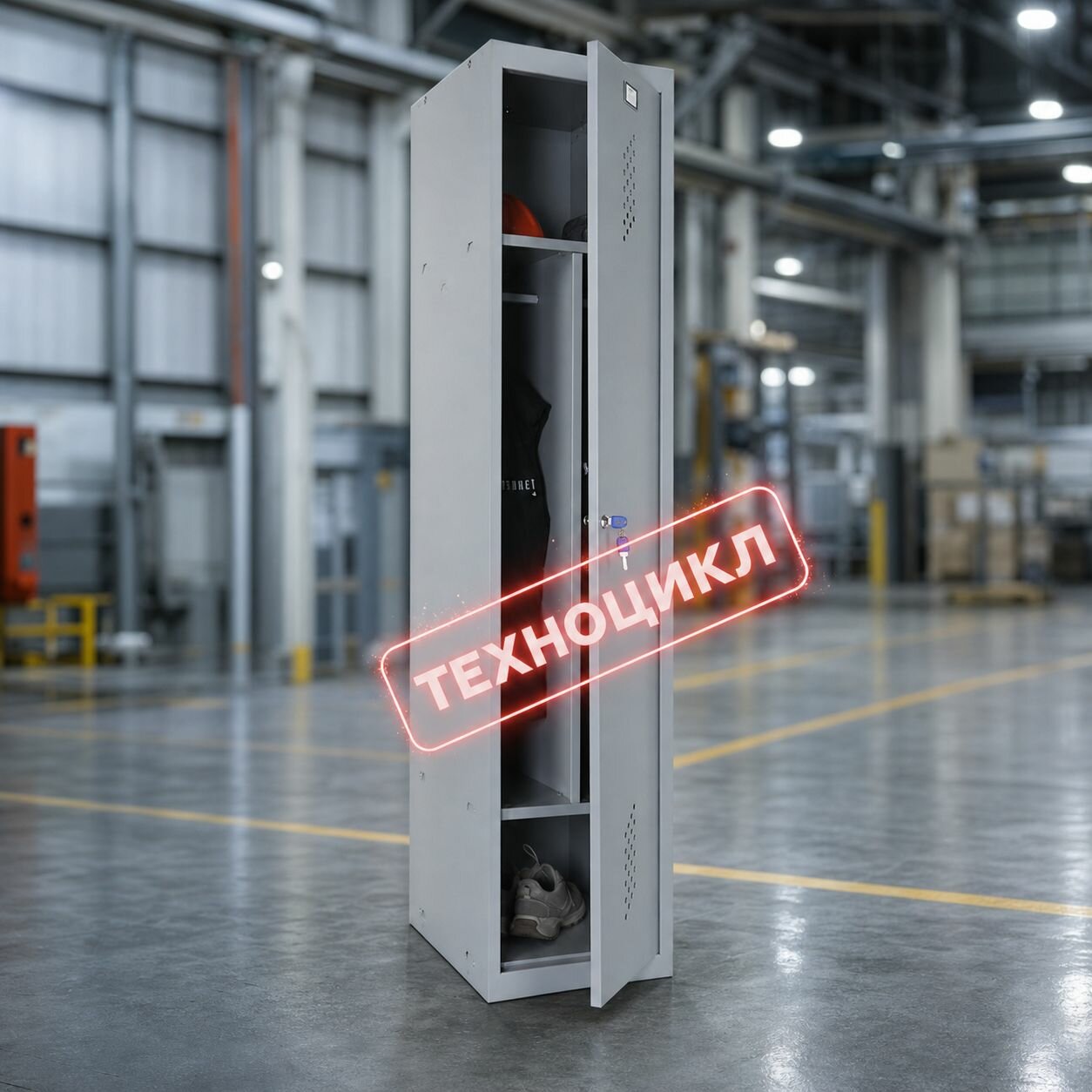 Шкаф для раздевалок усиленный тцул 11-40D, 1830х600х500 мм, серый RAL 7035 техноцикл