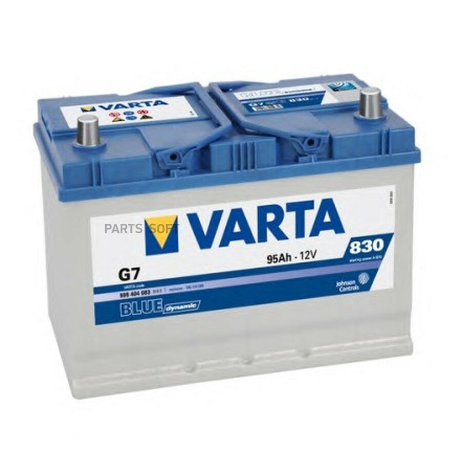 Аккумулятор VARTA Blue Dynamic 95 А/ч 595404 ОБР G7 306x173x225 EN 830. от официального дистрибьютора, VARTA, артикул 5954040833132