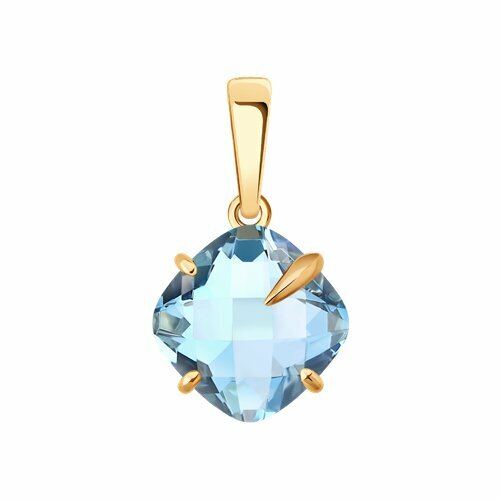 Подвеска, красное золото, 585 проба, топаз