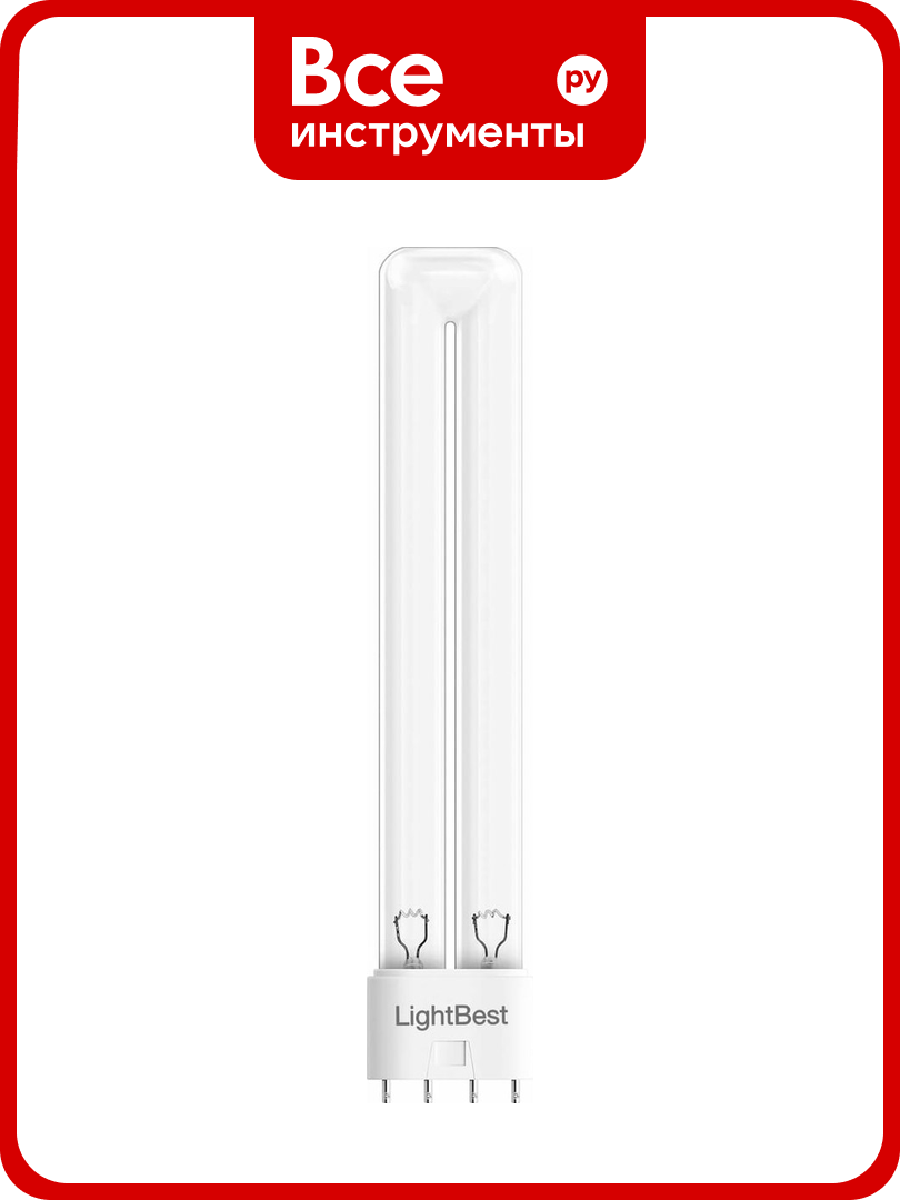 Лампа бактерицидная LightBest LBCQ, 7 Вт, 253,7 нм, безозоновая, цоколь G23