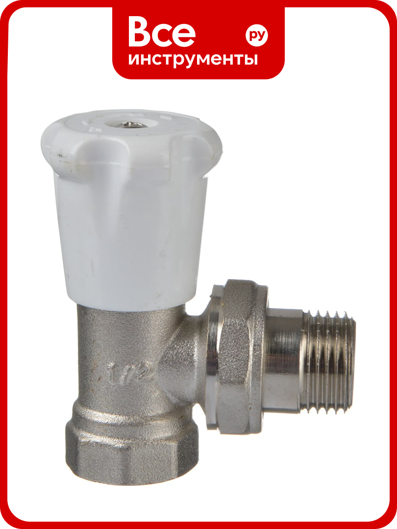 Кран для радиатора Terma угловой 1/2" с ручной регулировкой (33953) 26228, из латуни, бытовой тип, совместим
