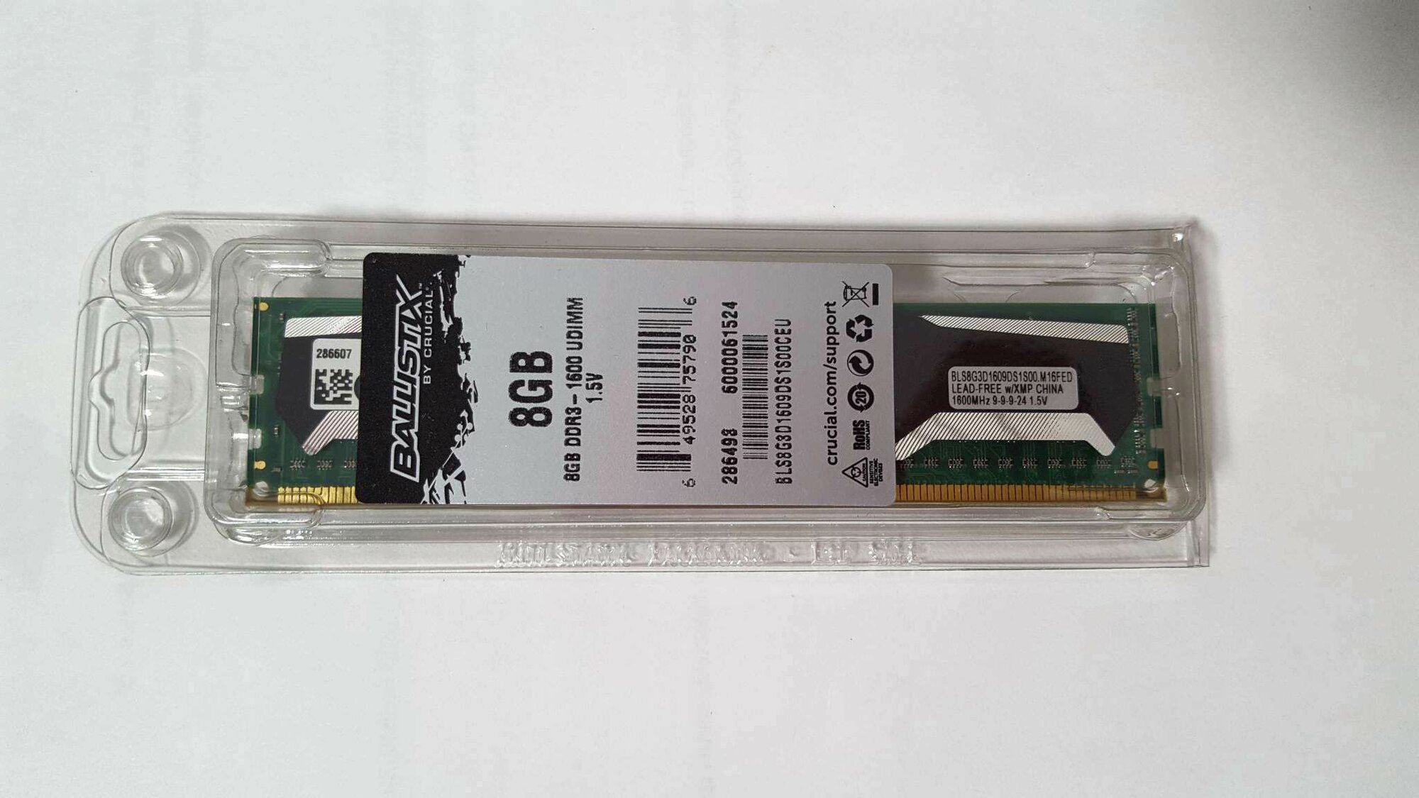 Оперативная память Crucial Ballistix (BLS8G3D1609DS1S00) DDR3 - 1x 8ГБ 1600МГц