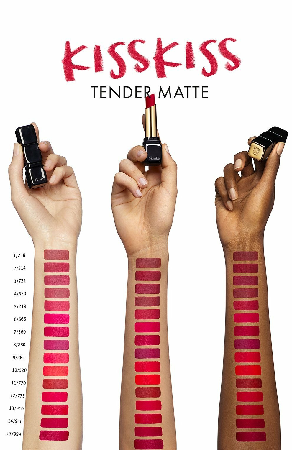 Матовая помада для губ KissKiss, оттенок 940 Мой красный Guerlain