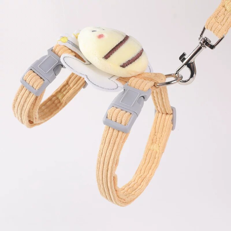 Собачья поводок с пчелиным узором желтый 1,2 м малый размер для собак 2-6 фунтов аксессуар для прогулок