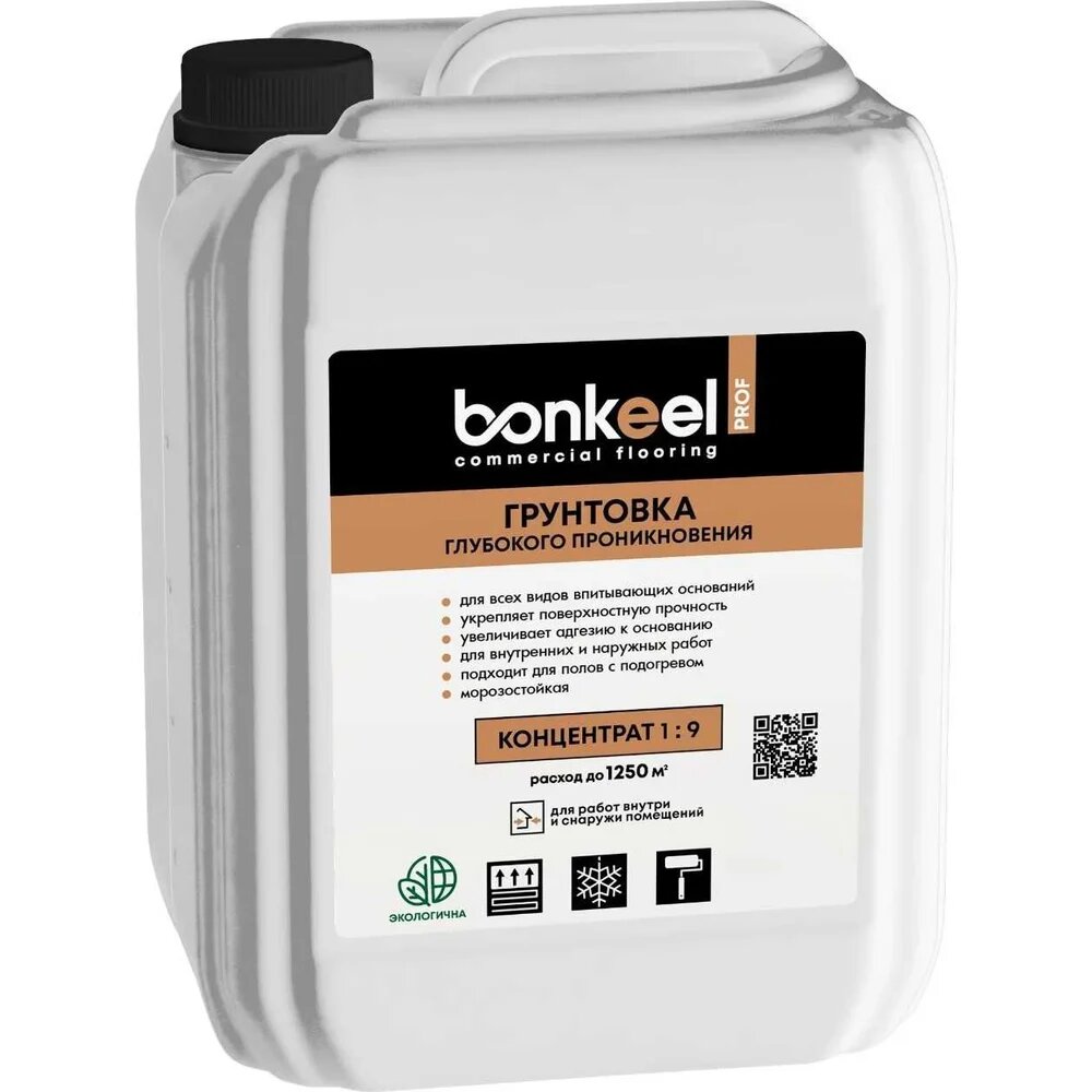 Грунтовка Bonkeel Prof 647531, акриловая, морозостойкая, укрепляющая, 5 л