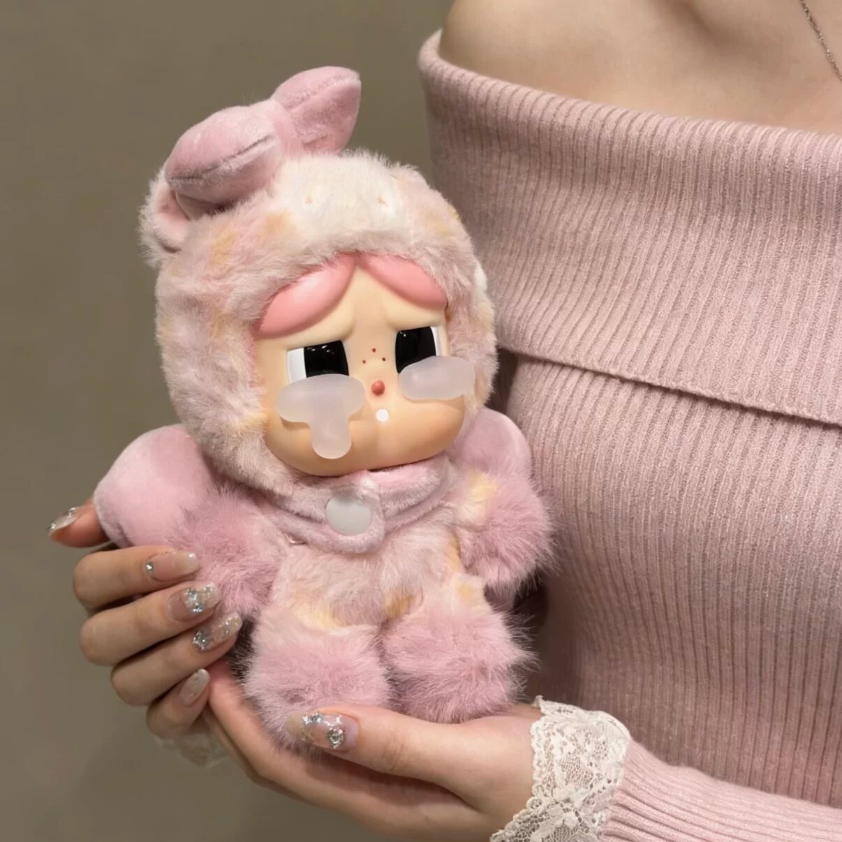 Розовый костюм с большими бантиками к Новому году, костюм для кукол POP MART MOLLY