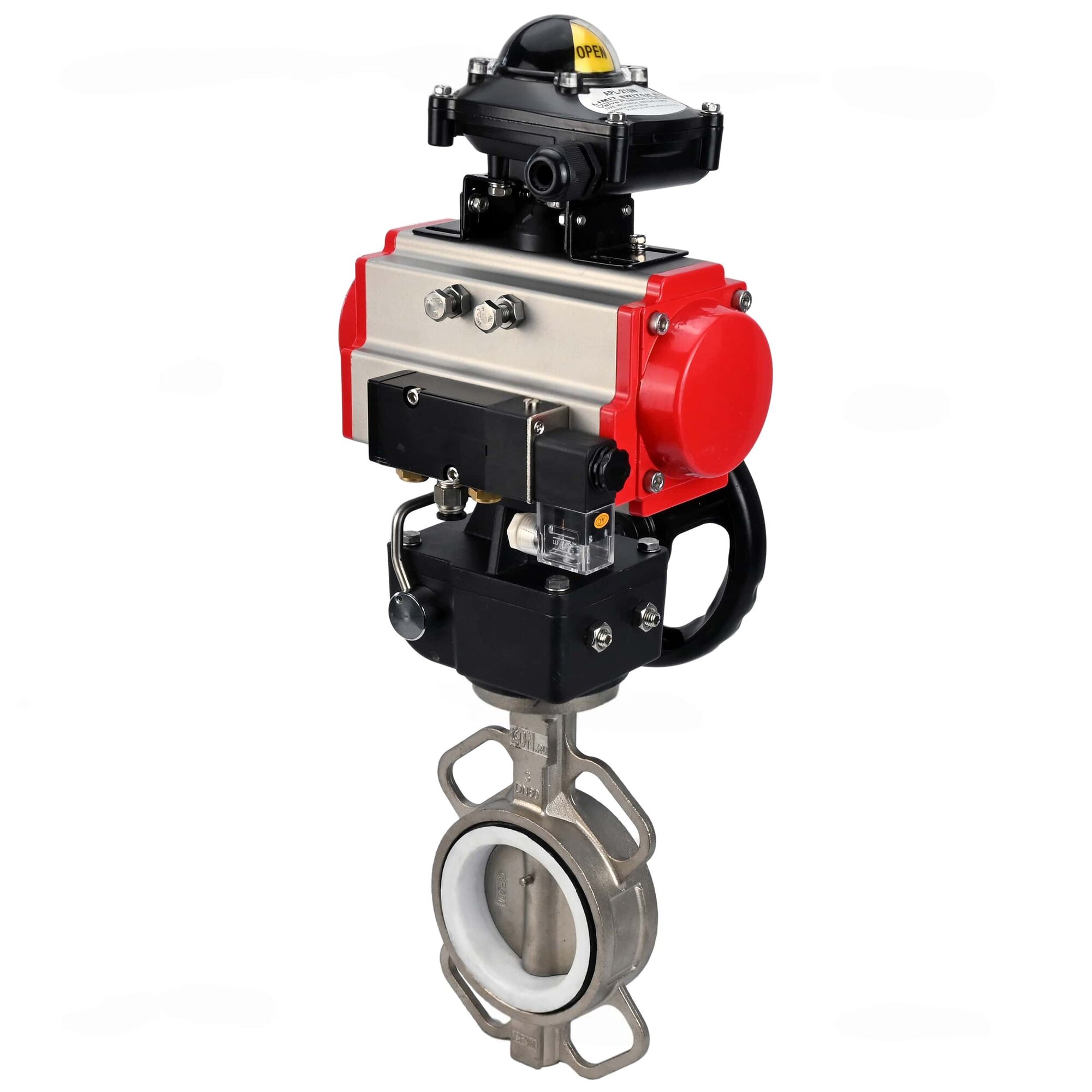 Затвор DN.ru WCB-316L-PTFE Ду125 Ру16, с пн. прив. DA-105, пн. распр. PND2-220VAC NAMUR, БКВ LSB-510, РД HDM-3