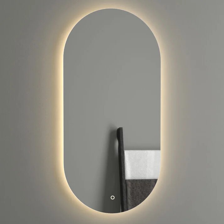 Зеркало Evoform Ledshine BY 2697 50х100 со светодиодной подсветкой, 50 см, с сенсорным управлением, в современном стиле, зеркало настенное в ванную