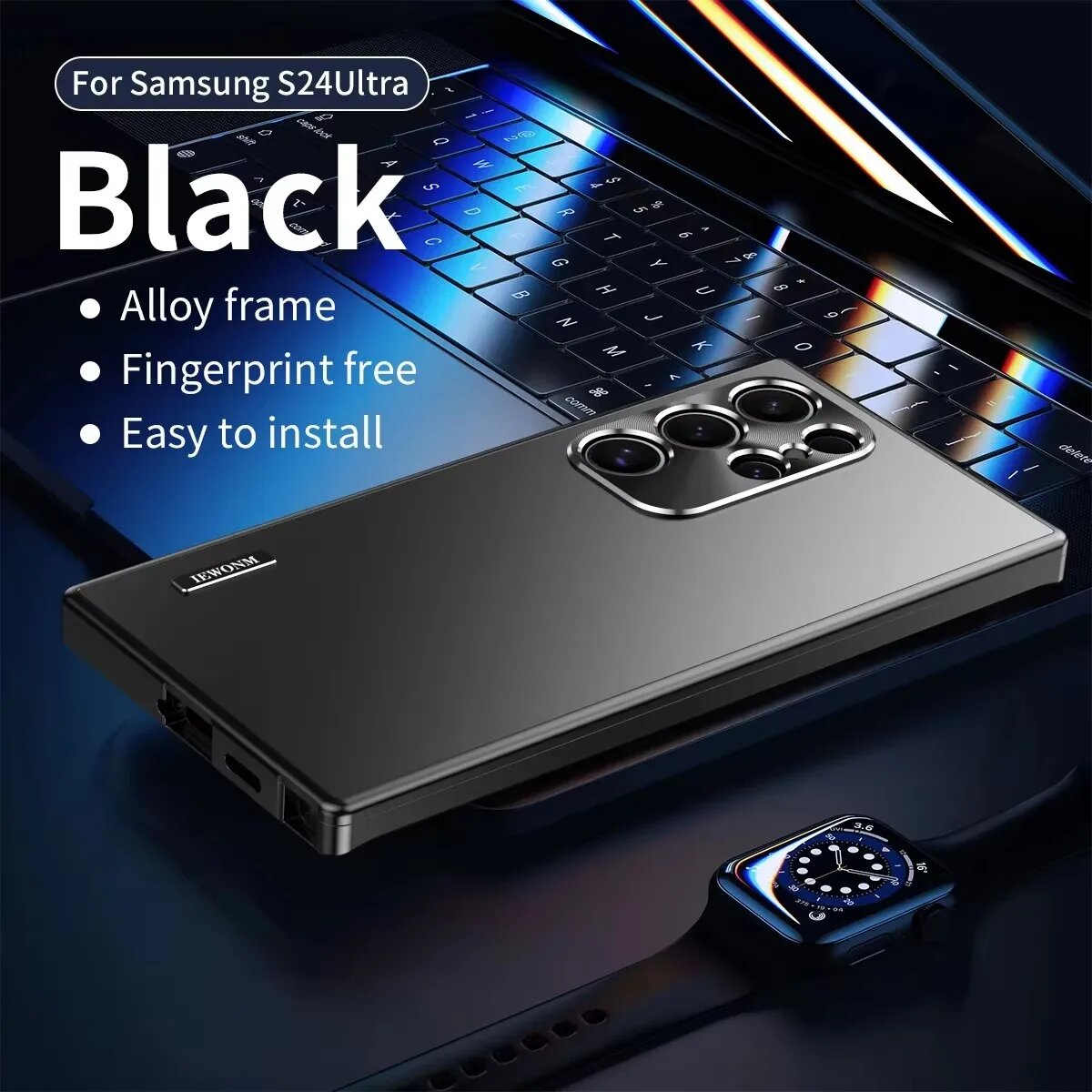 Чехол для Samsung Galaxy S24 Ultra Black, Alloy frame