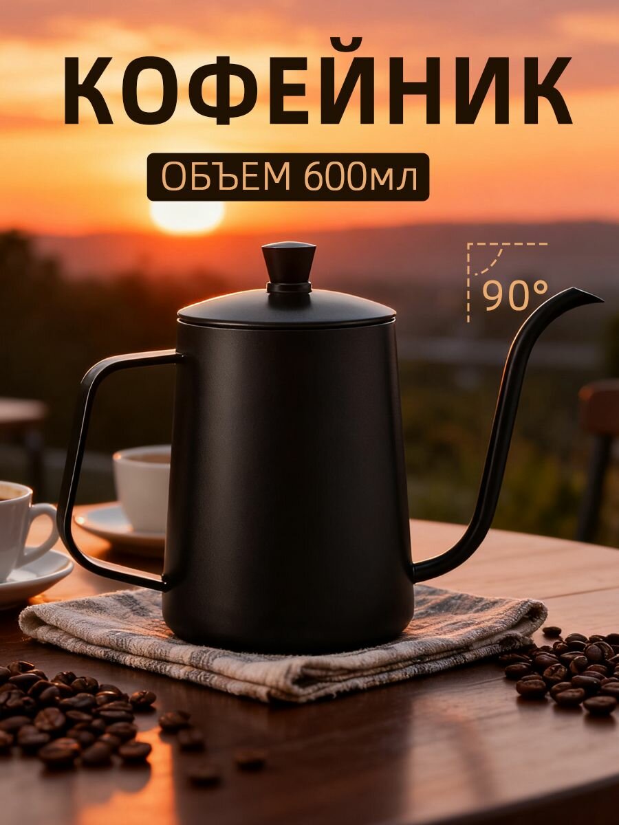 Кофейник с длинным носиком 600 мл